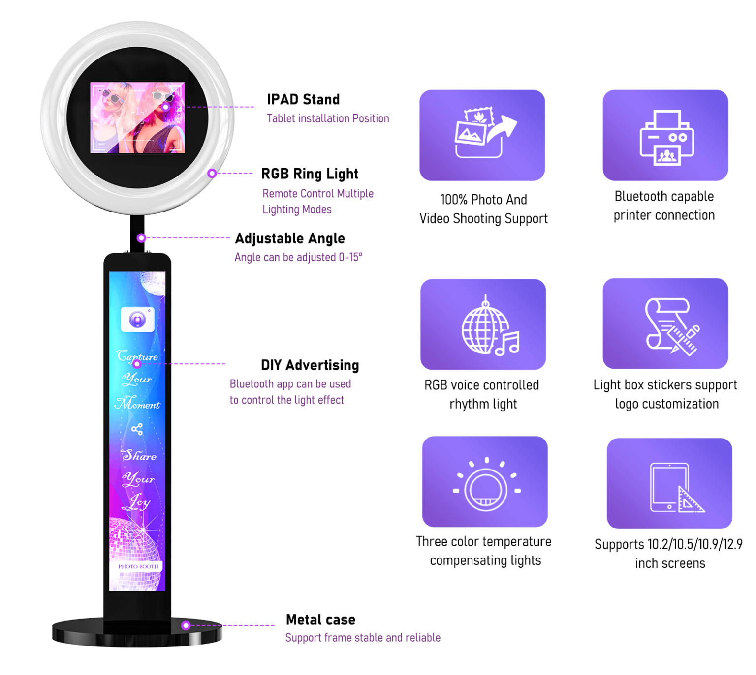 ChackTok Ipad Photo Booth with Light Box - ChackTok